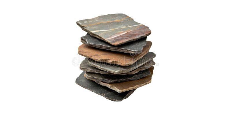 Stack of Natural Slate Stones. Construction and Landscaping Materials ...