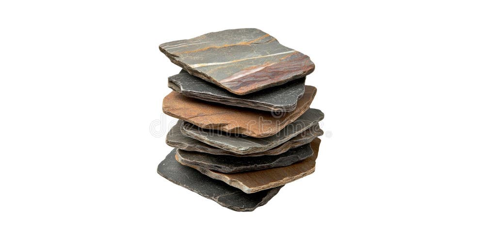 Stack of Natural Slate Stones. Construction and Landscaping Materials ...
