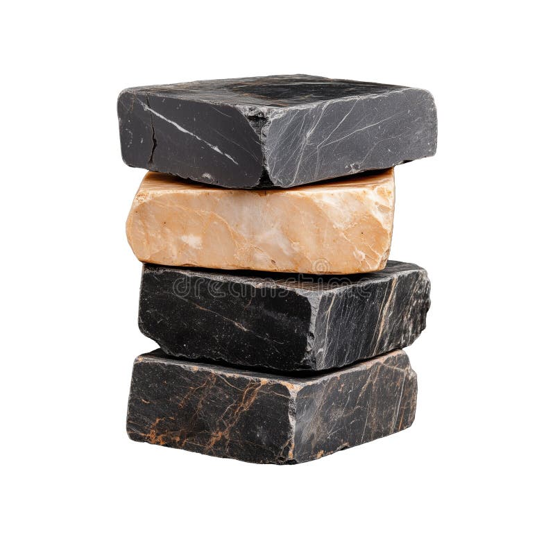 Stack of Natural Stone Slabs on Transparent Background Stock Photo ...