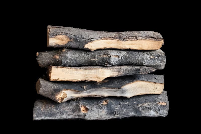 Stack of Natural Wooden Logs Isolated on White Background Stock Image ...