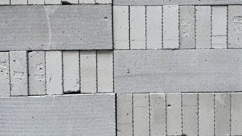 Stack of Neatly Arranged White Lightweight Bricks Stock Photo - Image ...