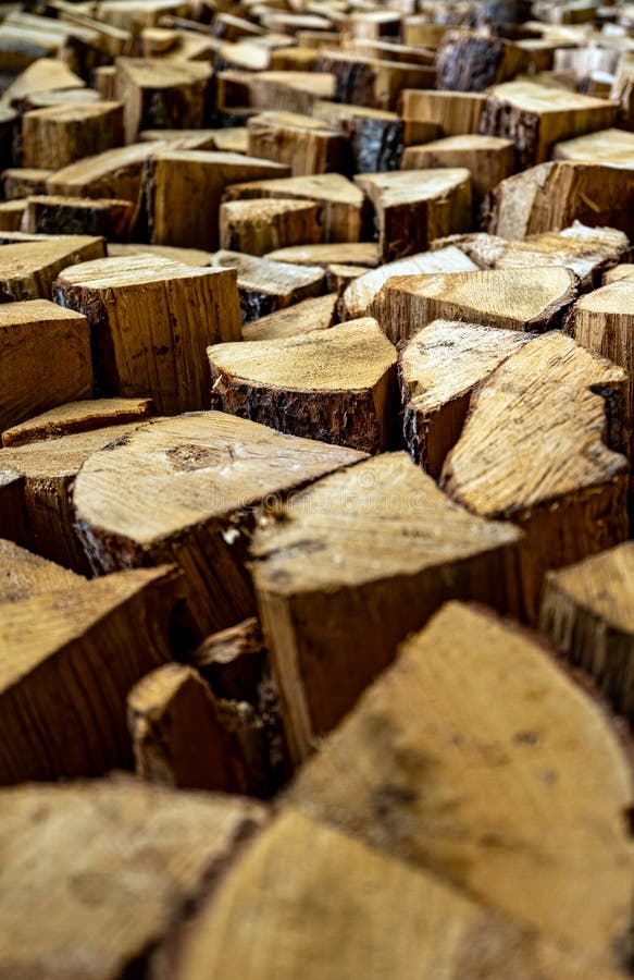 Chopped Firewood Stacked Firewood in the Yard Near the House Stock ...