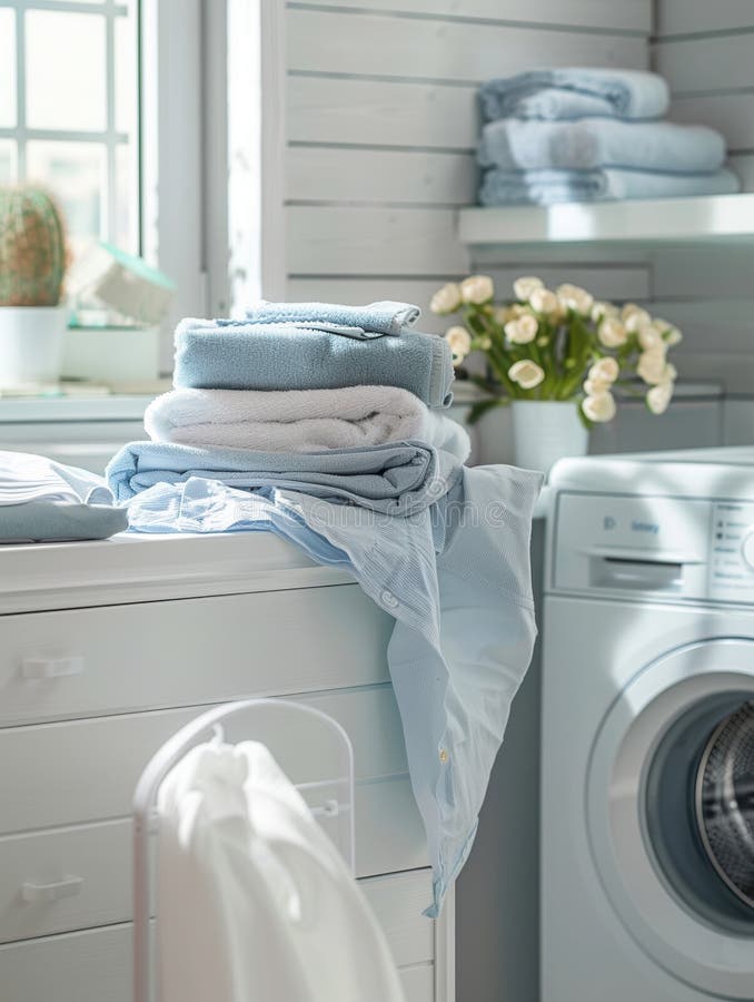 Neatly Organized Linen Room Fresh White Towels Sheets Stock Photos - Free & Royalty-Free Stock ...