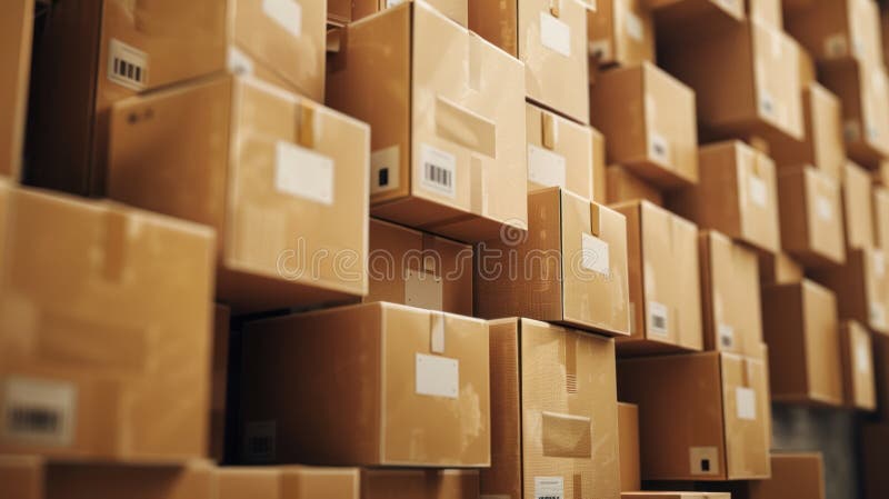 A Stack of Neatly Packed Delivery Boxes Ready for Shipment ...