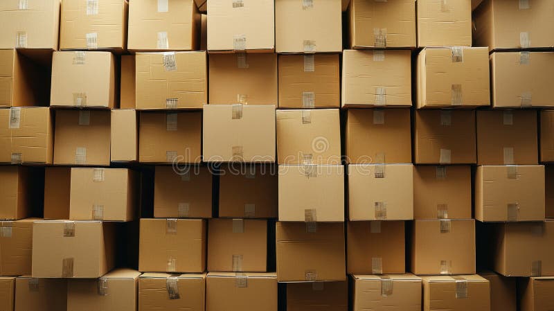 A Stack of Neatly Packed Shipment Boxes Ready for Dispatch Stock ...