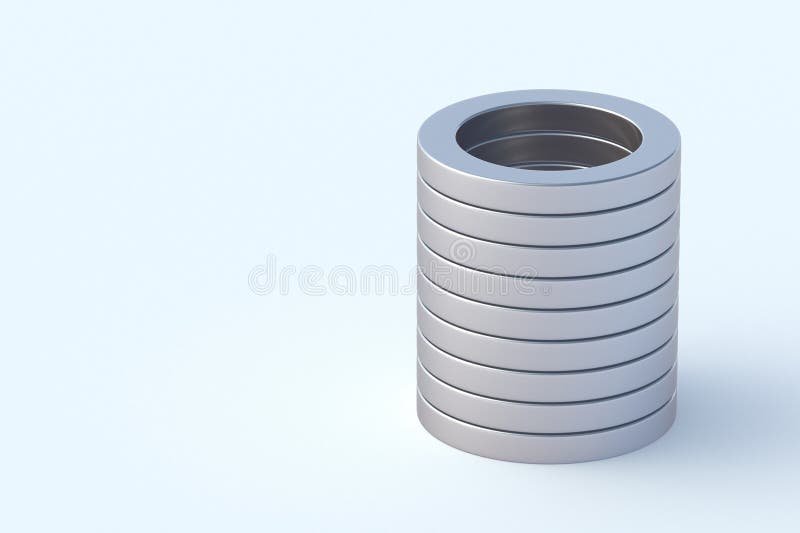 Stack of Neodymium Magnets on White Background Stock Illustration ...