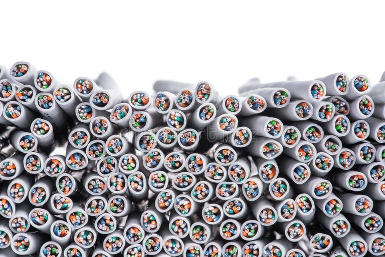 Stack of Network Cable Electrical Wire Information Technology Industry ...