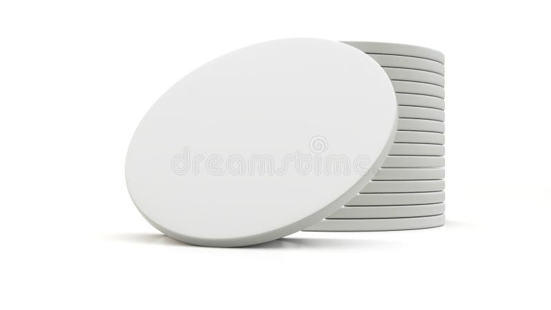 Stack of new beer coasters stock illustration. Illustration of paper ...