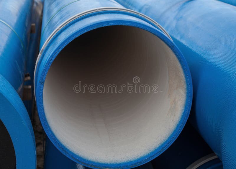 Stack of New Blue Pipes Tubes Stock Image - Image of black, duct: 172507075