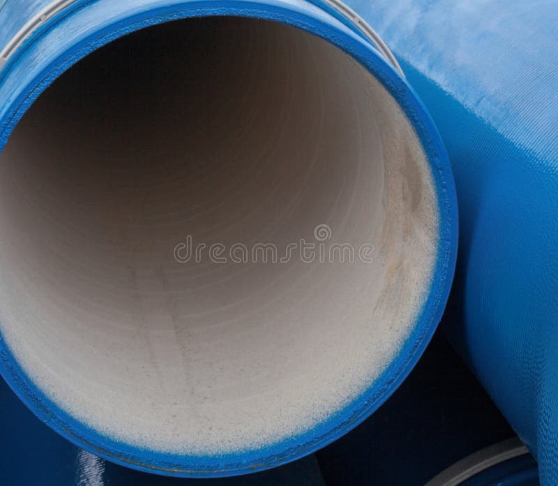 Stack of New Blue Pipes Tubes Stock Photo - Image of conduit ...