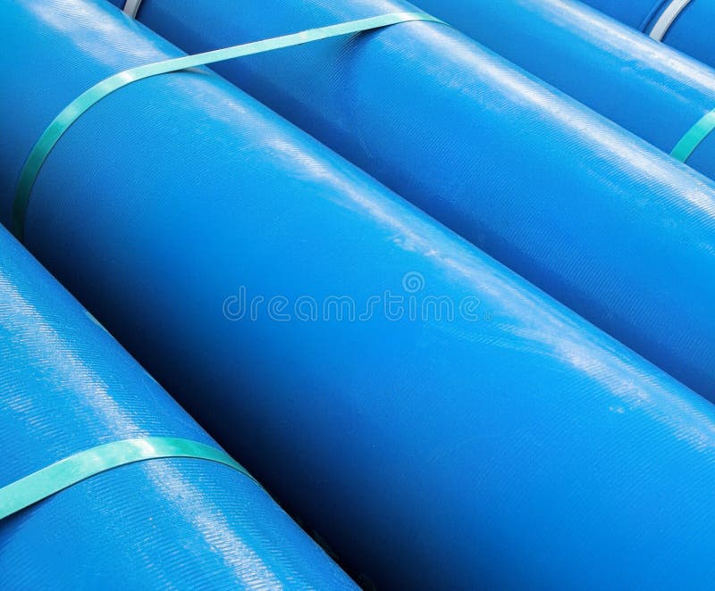 Stack of New Blue Pipes Tubes Stock Photo - Image of conveyance ...