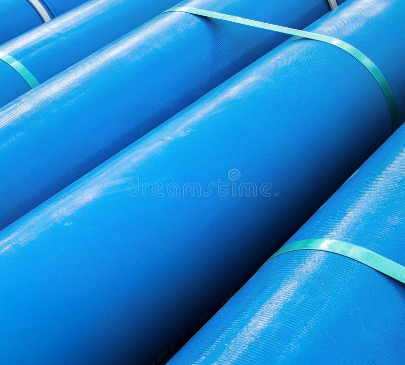 Stack of New Blue Pipes Tubes Stock Photo - Image of conveyance, metal ...