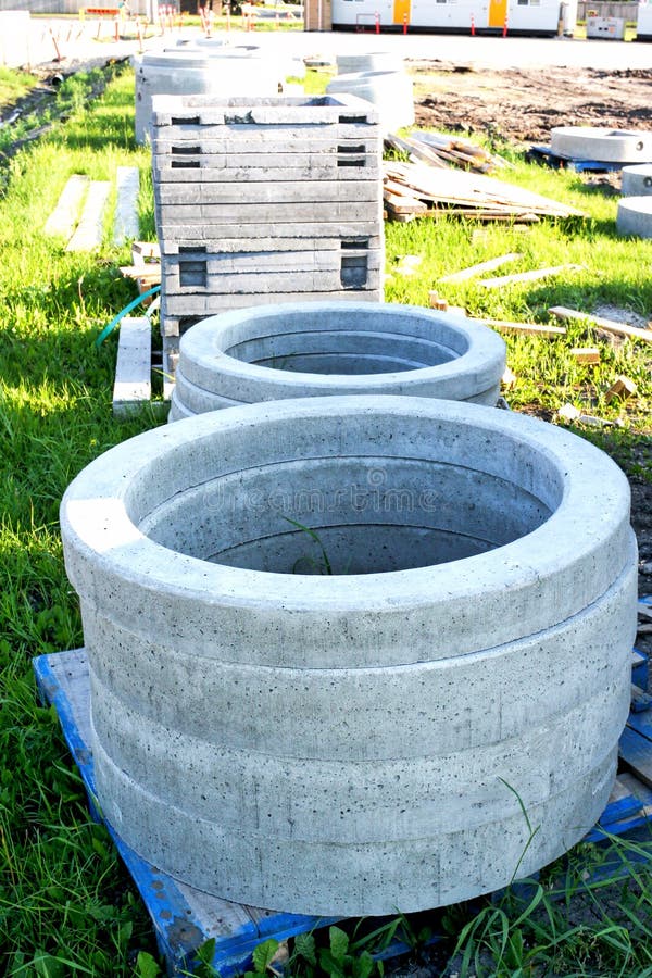 Concrete Rings for Water or Draw-wells Stock Photo - Image of tube ...