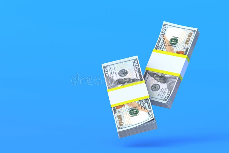 Dollar Banknotes Isolated on White Background. Stack of Money Stock ...