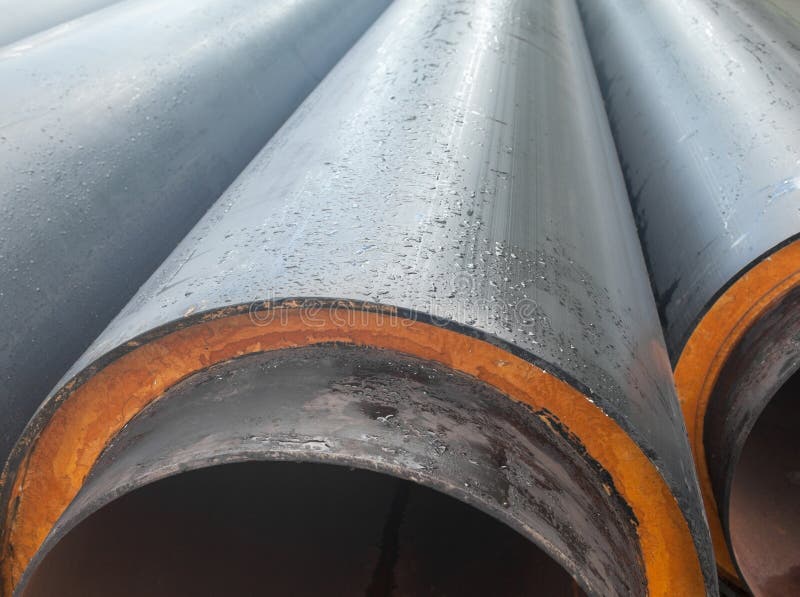 Stack of New Gray Pipes Tubes Stock Photo - Image of lead, building ...