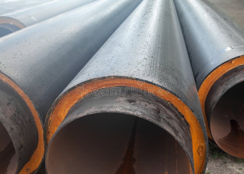 Stack of New Gray Pipes Tubes Stock Photo - Image of abstract ...
