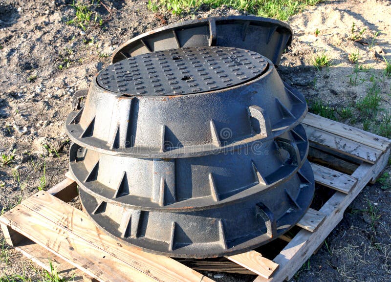 Manhole covers stock image. Image of manhole, reinforced - 193555549