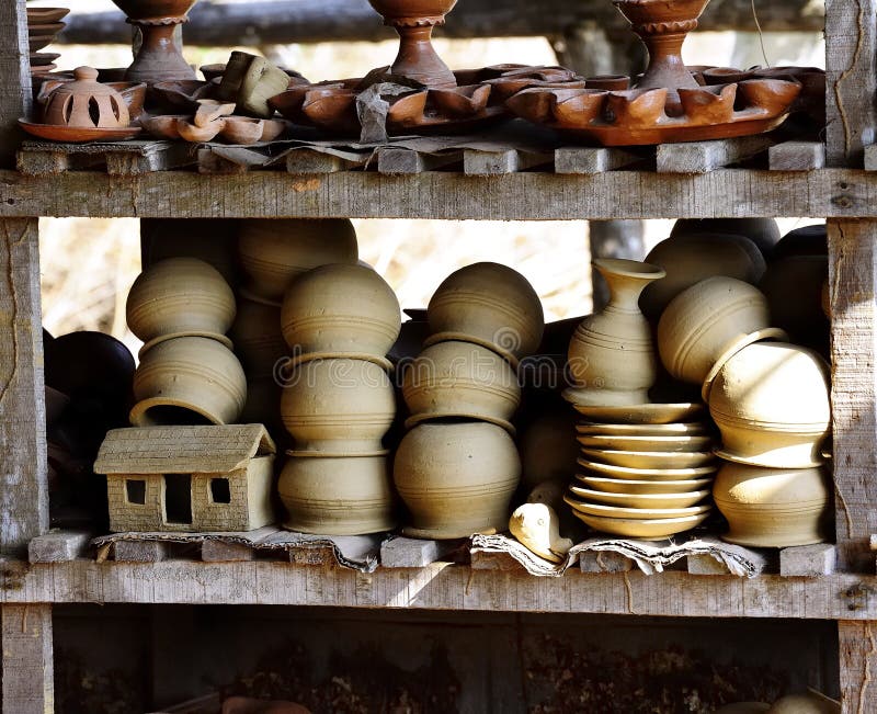 Stack of new pottery stock photo. Image of plates, kerala - 89157016