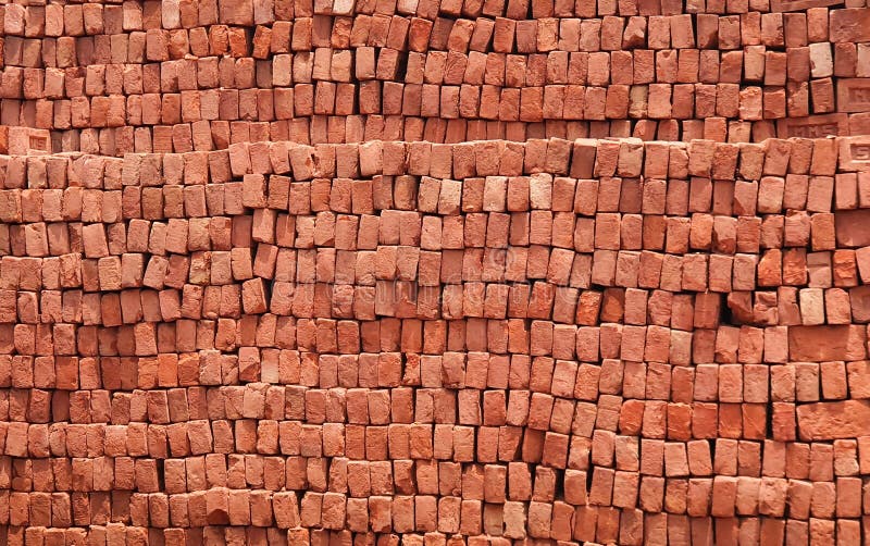 Stack of New Red Bricks for Sale in Brickyard Stock Photo - Image of ...
