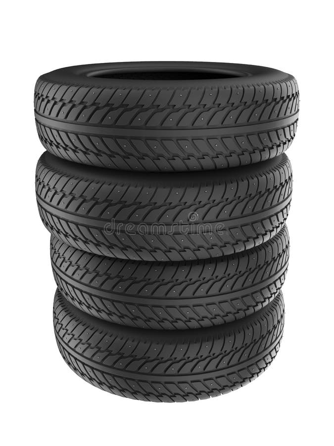 Stack of New Studded Winter Tires Stock Illustration - Illustration of ...