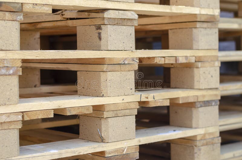 A Stack of New Wooden Pallets Stock Image - Image of area, brown: 186788537
