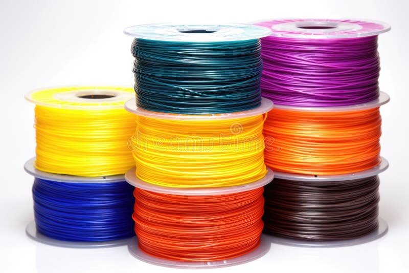 Stack of Newly Made 3d Printer Filaments Stock Illustration ...