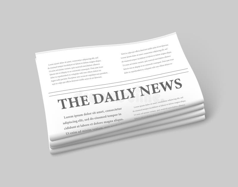 Stack Newspaper Sheets with Sample Text, Realistic Vector Illustration ...