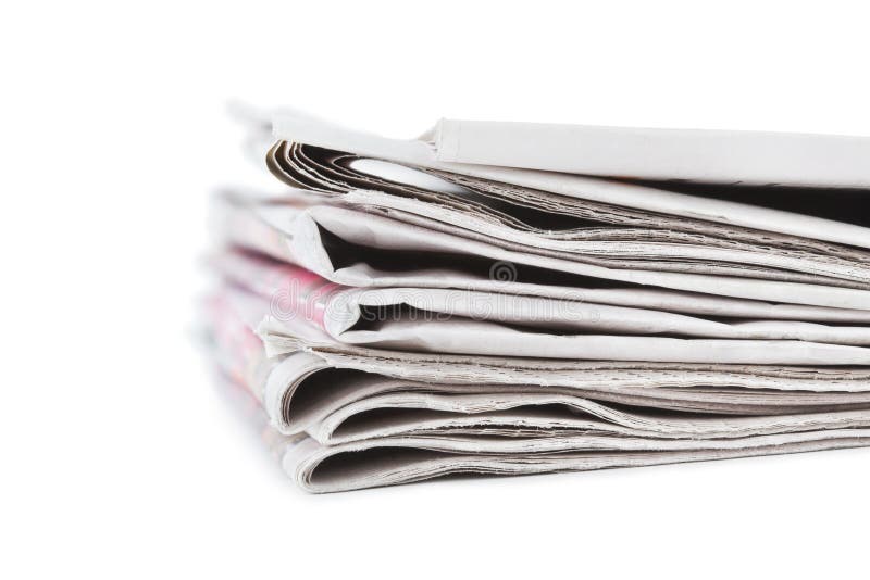 Stack of newspapers stock image. Image of studio, recycle - 3860113