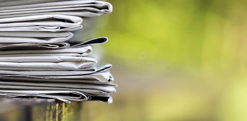 Stack of Newspapers - Web Banner Idea Stock Image - Image of magazine ...