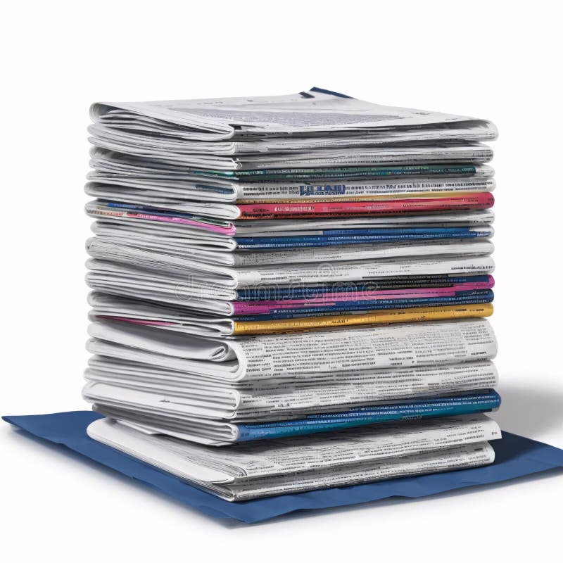 A Stack of Newspapers with Headlines. Generative AI Stock Illustration ...