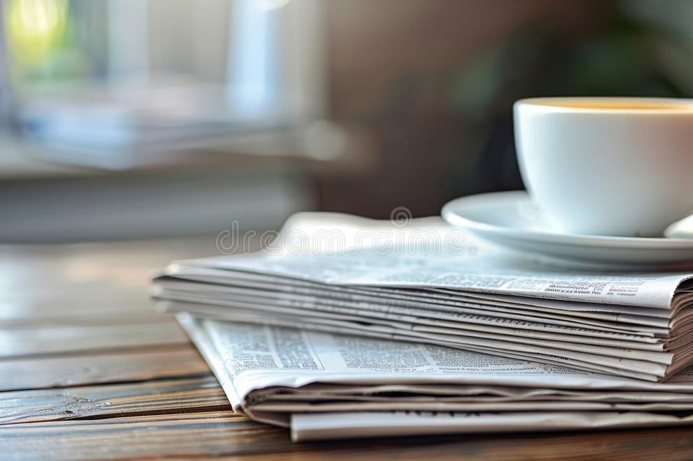 Stack of Newspapers on Table, News Headlines, Journalism, Media ...