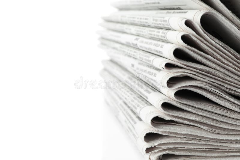 Stack of Newspapers on Background. Journalist`s Work Stock Image ...