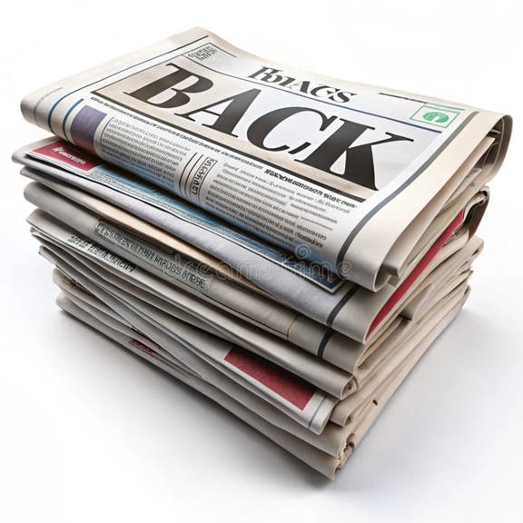 Stack of Newspapers with Word "back" Isolated Stock Illustration ...