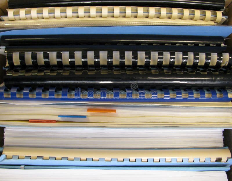 Stack of Notebooks with Comb Binding Stock Image - Image of pile, pages ...