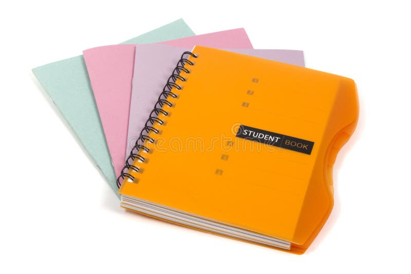 A Stack Of Old School Notebooks. Multicolored Cover Stock Photo - Image ...