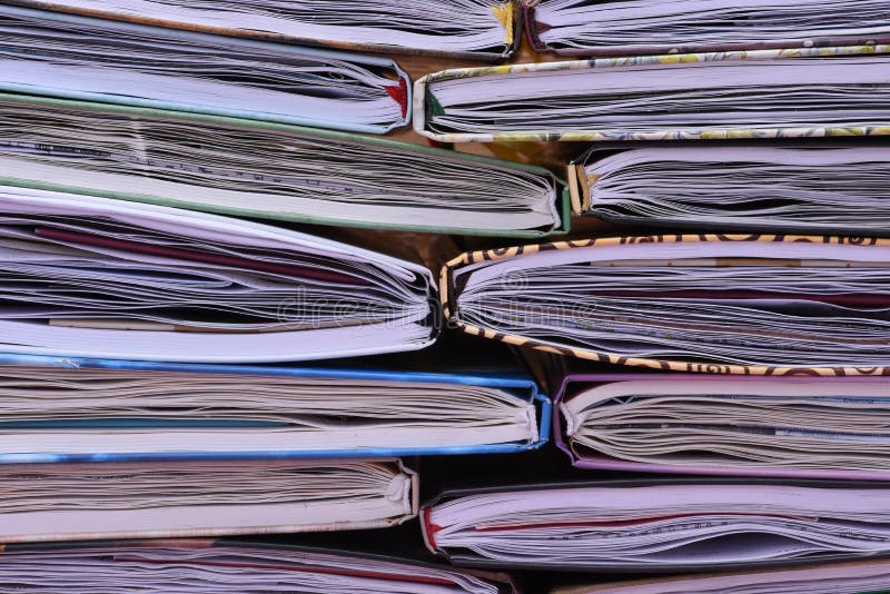 Stack of Notebooks, Work for Teacher Stock Image - Image of knowledge ...