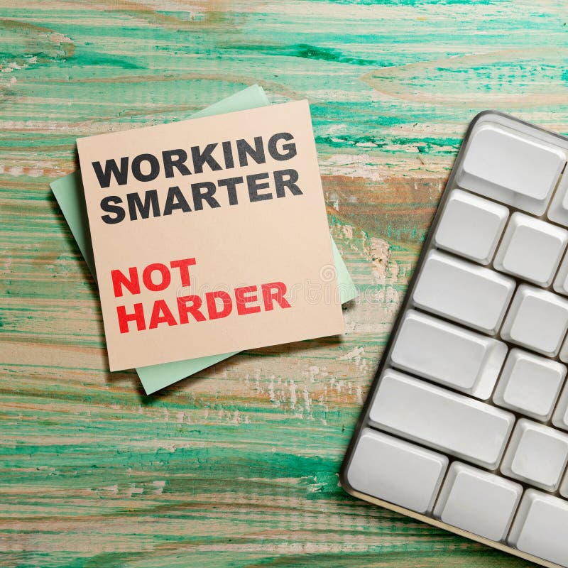 Stack of Notepaper with Working Smarter, Not Harder Text Stock Image ...