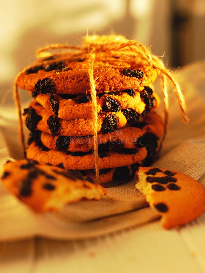 Oatmeal Cookies Tied with String in the Sunlight Stock Photo - Image of ...
