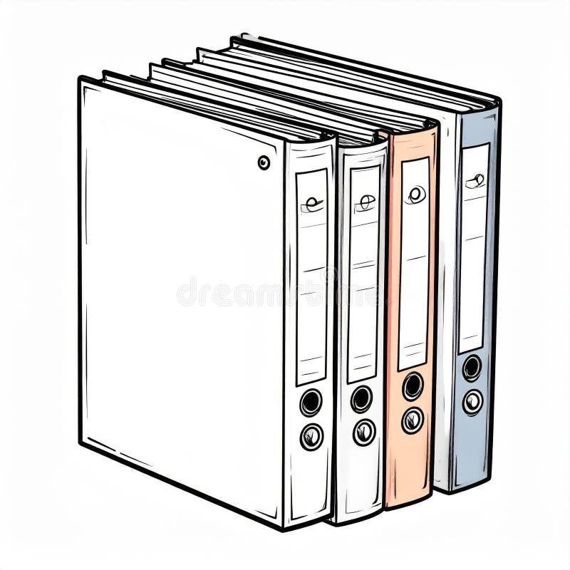 Stack of Office Binders Illustration Stock Illustration - Illustration ...