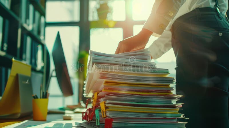 The Stack of Office Documents.AI Generated Image Stock Photo - Image of officework, busy: 381026142