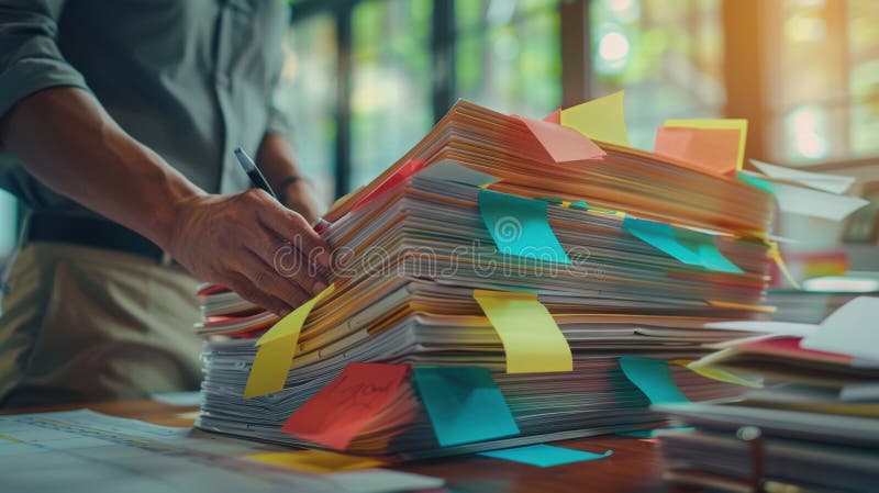 The Stack of Office Documents.AI Generated Image Stock Image - Image of ...