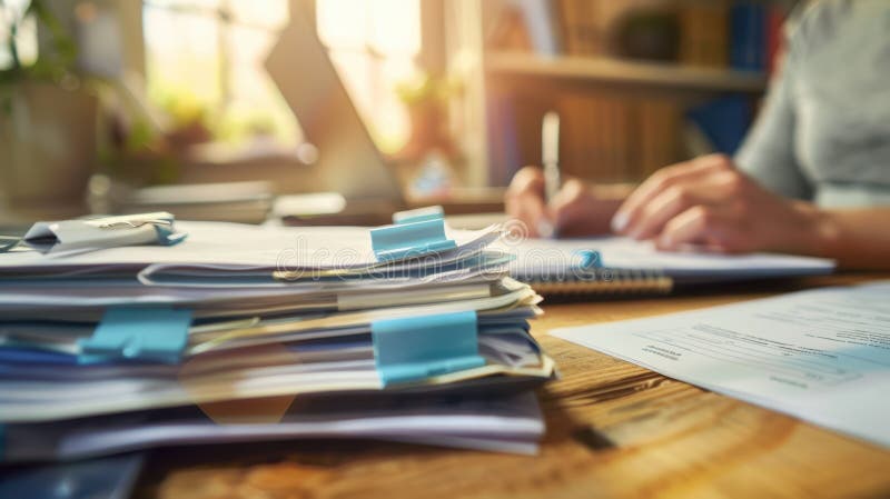 The Stack of Office Documents. AI Generated Stock Photo - Image of ...