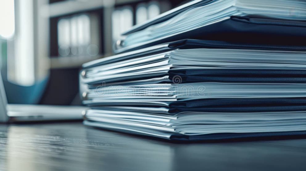 The Stack of Office Files.AI Generated Image Stock Photo - Image of ...