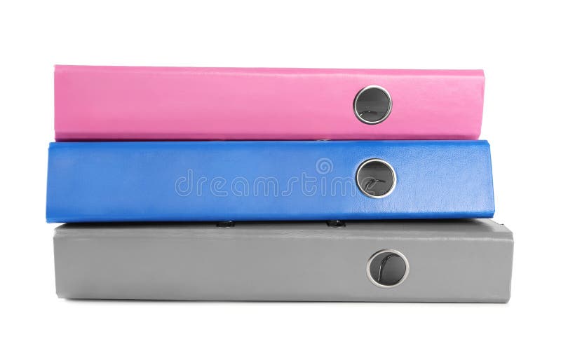 Stack of Office Folders Isolated on White Stock Photo - Image of ...