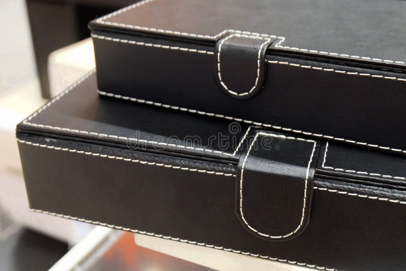 Stack of Office Organize Boxes on Table Stock Photo - Image of folder ...