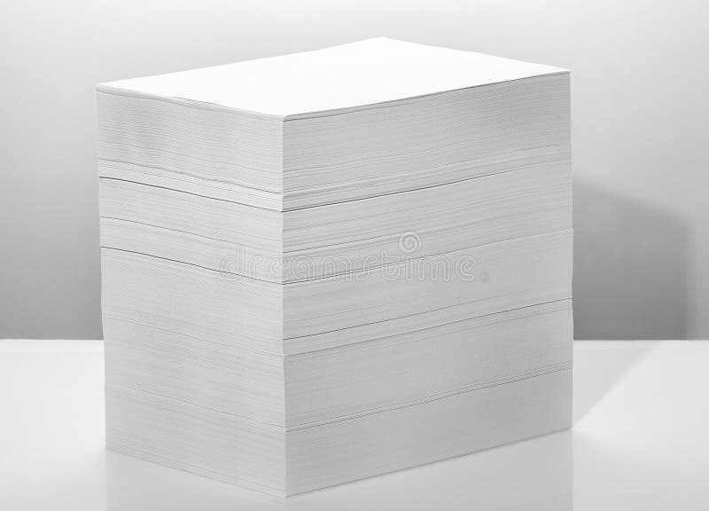 Stack of Office Paper, on a White Background. Concept, Minimalism Stock ...