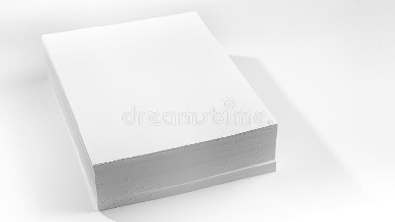 Stack of Office Paper, on a White Background. Concept, Minimalism Stock ...