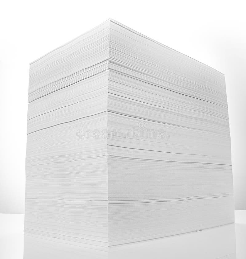 Stack of Office Paper, on a White Background. Concept, Minimalism Stock ...