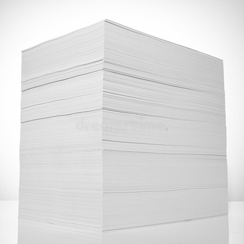Stack of White Office Paper on Light Background, Top View, Place for ...