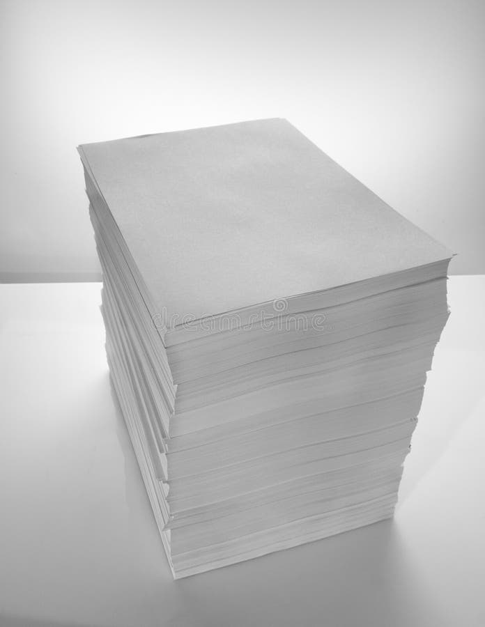Stack of Office Paper, on a White Background. Concept, Minimalism Stock ...